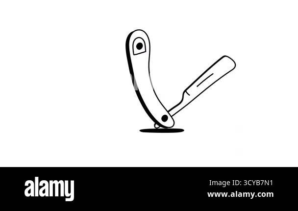 Straight razor illustration vector Stock Videos & Footage - HD and 4K ...