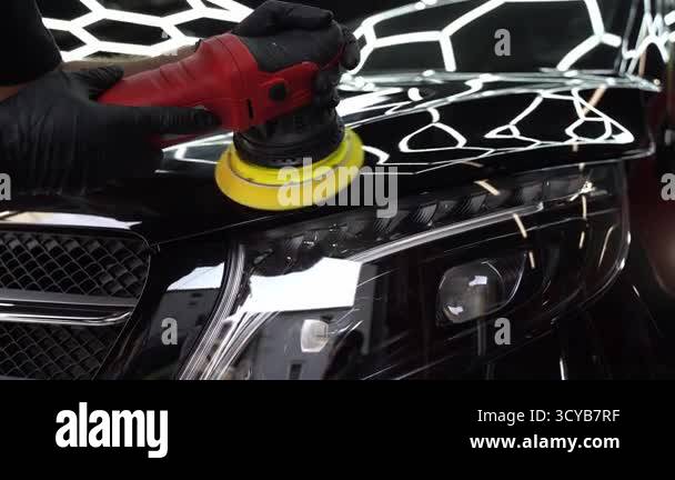 Car Paint Polishing 4k video. Car detailing polishing restores surface ...