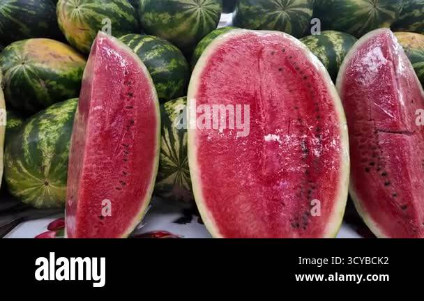 Juicy red watermelons cut in Stock Videos & Footage - HD and 4K Video ...