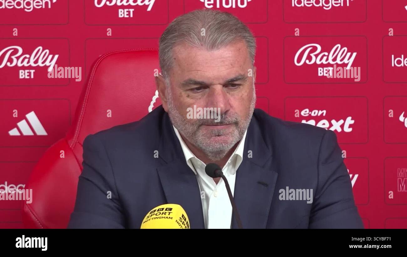 Archive footage of Ange Postecoglou following his sacking by Nottingham ...