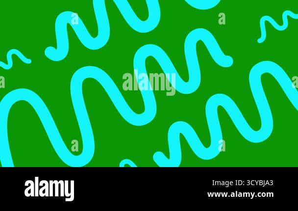 Animated blue decorative wavy lines is drawn. Linear background. Looped ...