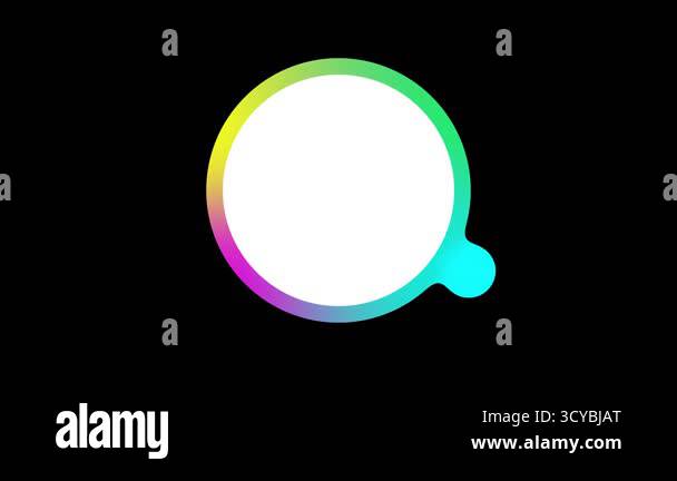 Animated colorful circle frame with liquid effect. Banner with white ...