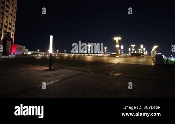 Odaiba Center Promenade, Tokyo Japan Night View 2025 Stock Video ...
