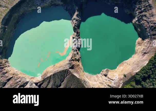 beautiful view of natural lake. danau kelimut flores island. indonesia ...