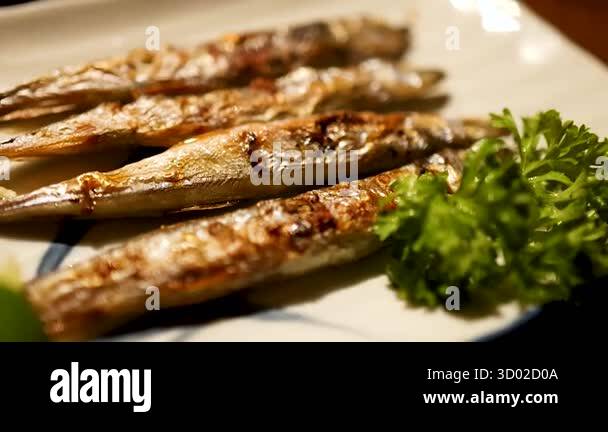 Grilled fish served fresh Stock Videos & Footage - HD and 4K Video ...