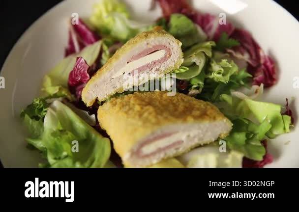 Cordon bleu cutlet meat dish French cuisine vegetable dish natural ...