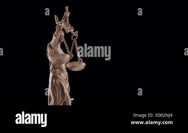 360 Degrees Rotating Seamless Looping Low Angle Lady Justice Statue ...