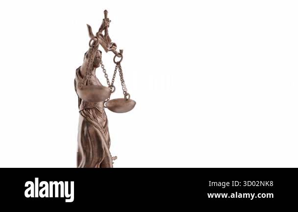 360 Degrees Rotating Seamless Looping Low Angle Lady Justice Statue ...