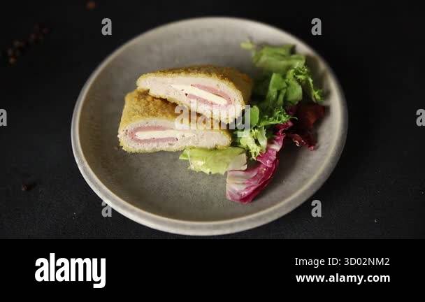 Cordon bleu cutlet meat dish French cuisine vegetable dish natural ...