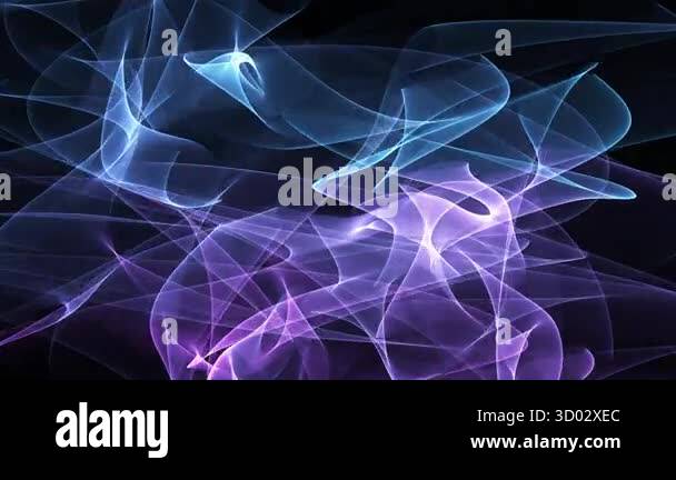 Ethereal waves of blue and purple ribbons intertwine over a dark ...