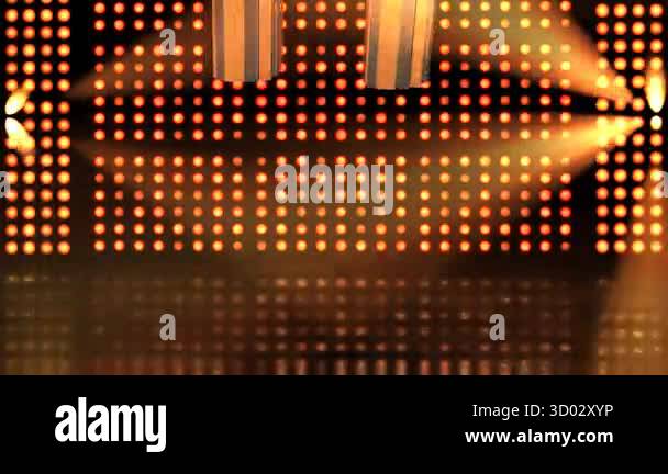 3D rendering of Number 11 (eleven) with flashing strobe lights in the ...