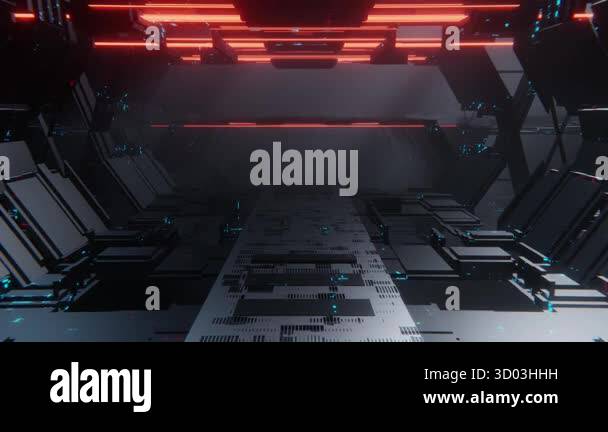 Neon Sci-Fi Corridor of the Future Loop Animated Stock Video Footage - Alamy