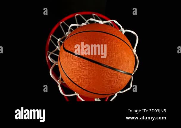 Super Slow Motion of Basketball Ball Throwing and Hitting the Basket ...