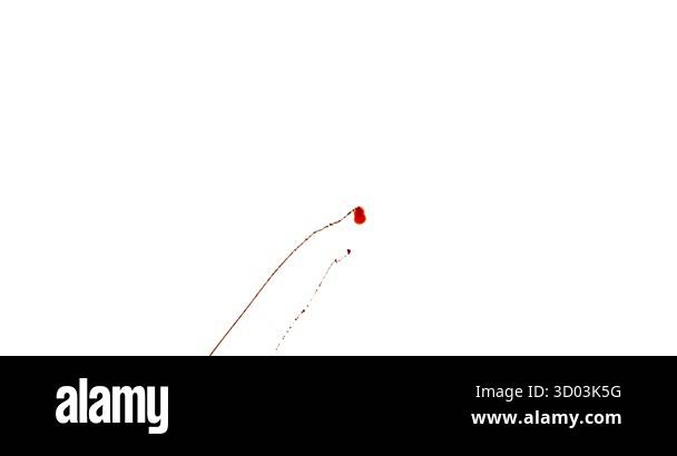 Blood Splash in Super Slow Motion. Isolated on White Background. High ...