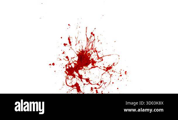 Blood Splash in Super Slow Motion. Isolated on White Background. High ...