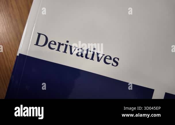 Derivatives literature. Close up on the words. High quality 4k footage ...