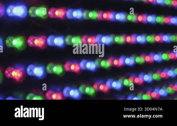 Soft focus macro shot of horizontal RGB LED light strips, showing ...
