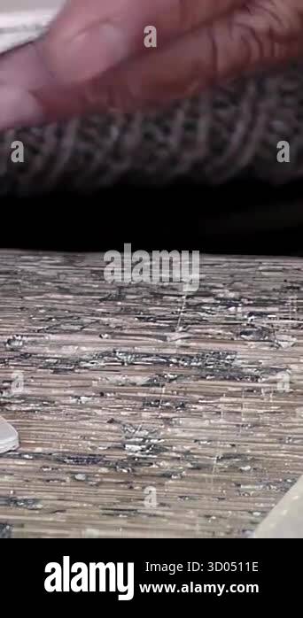 Worker Sorting Geometric Panels for Soccer Ball Assembly - Vertical 4K ...