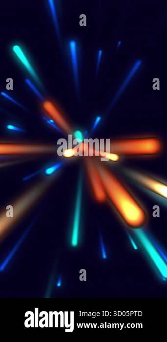 A high impact vertical loop featuring a burst of colorful neon light ...