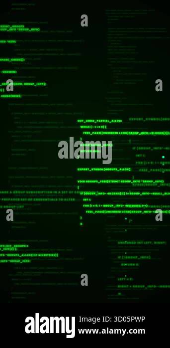 A classic vertical animation of a scrolling binary code, perfect for ...