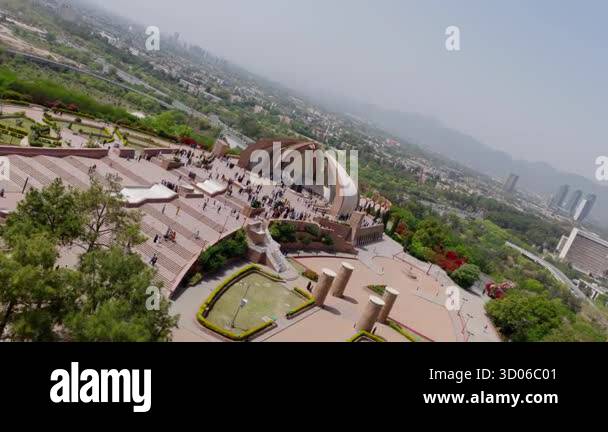 Aerial view of Pakistan Monument in Islamabad, Pakistan, showcasing ...