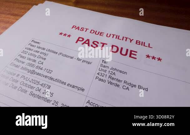 Utility Bill Past Due Utility Service Payment Warning Notice 3. High ...