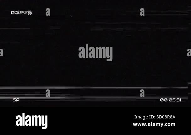 Old VHS Tape PAUSE Animation. Overlay Noise Artifacts Tv Screen No ...