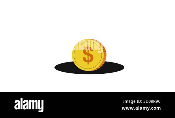 Animation gold coin from hole Stock Video Footage - Alamy