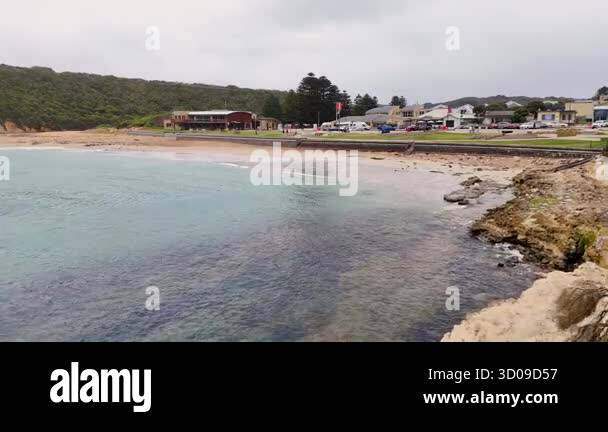 Drone footage captures Port Campbell's coastline, showcasing clear ...