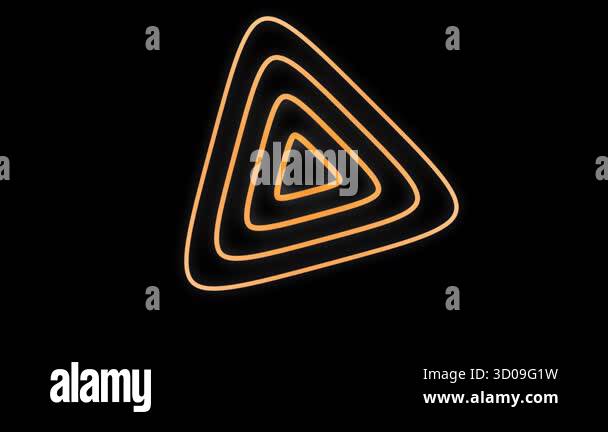 Radio waves diffusion, digital blue and orange triangle animation ...