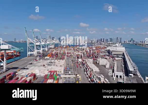Miami, Florida, USA - May 21, 2025: Freight container cargo. Port of ...