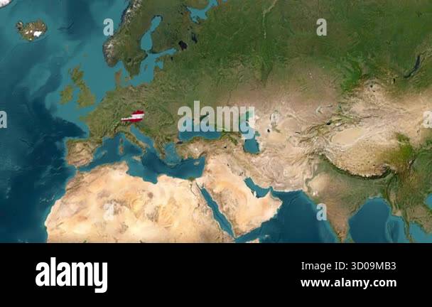 Austria map with waving flag Stock Video Footage - Alamy