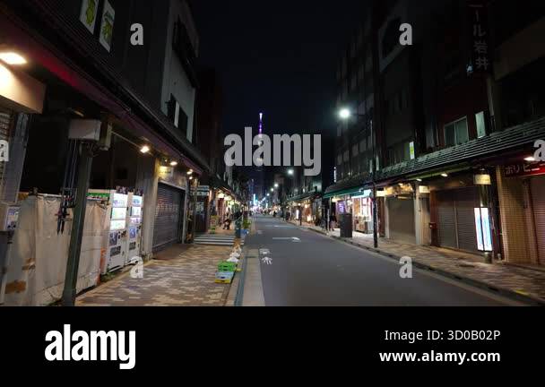 Kappabashi Kitchenware Town, Japan Tokyo Night View 2025 Stock Video ...