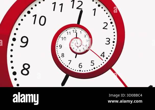 Abstract Endless Clock Spiral Stock Video Footage - Alamy