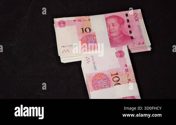 Stacks Of Money(Chinese money)Falling Video.Chinese money goes by two ...