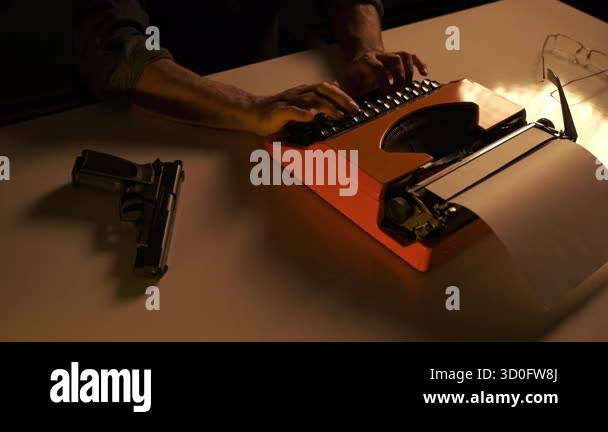 Man writing murder novel gun Stock Videos & Footage - HD and 4K Video ...
