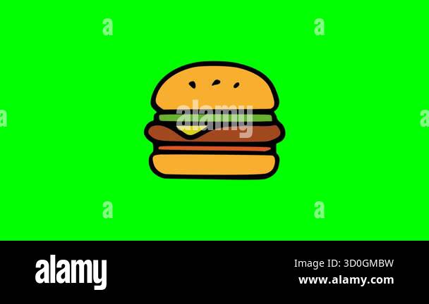 Fast Food Burger Animation in Simple Cartoon Style for Restaurant ...