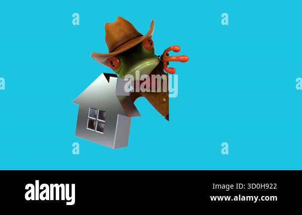 Cartoon frog wearing cowboy hat Stock Video Footage - Alamy