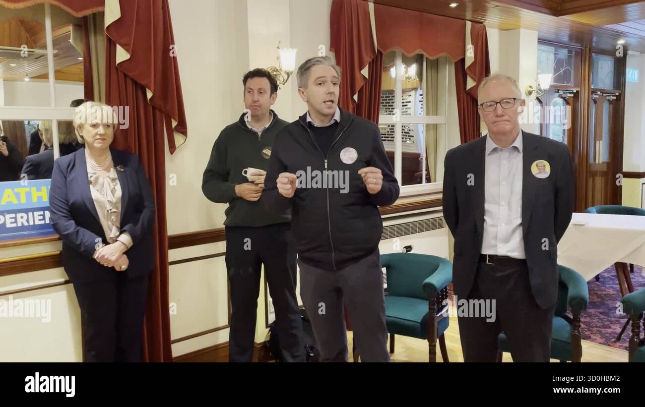 Simon Harris endorses Heather Humphreys Stock Video Footage - Alamy