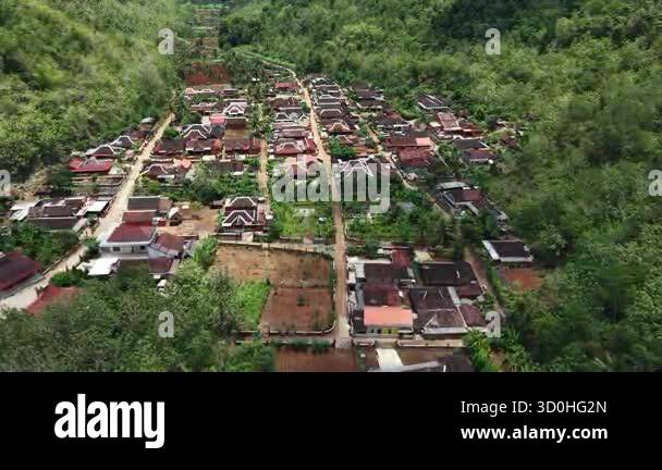 Aerial view of Wotawati village, Gunungkidul, a village that resembles ...