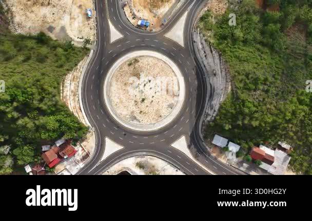 Aerial view of Planjan Roundabout, the southern ring road of Java ...