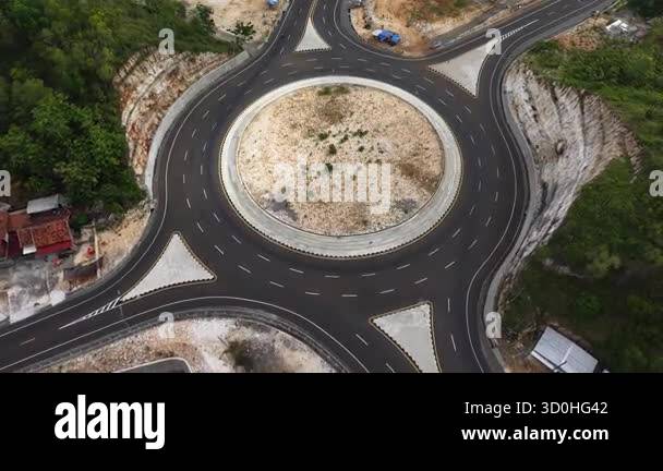 Aerial view of Planjan Roundabout, the southern ring road of Java ...