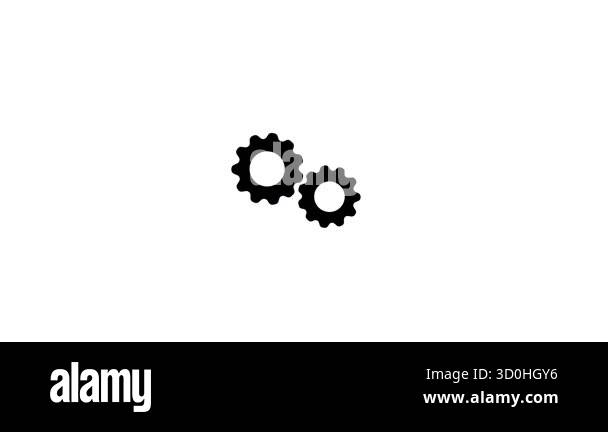 Dynamic rotating settings gear icon animation with subtle glow effect ...