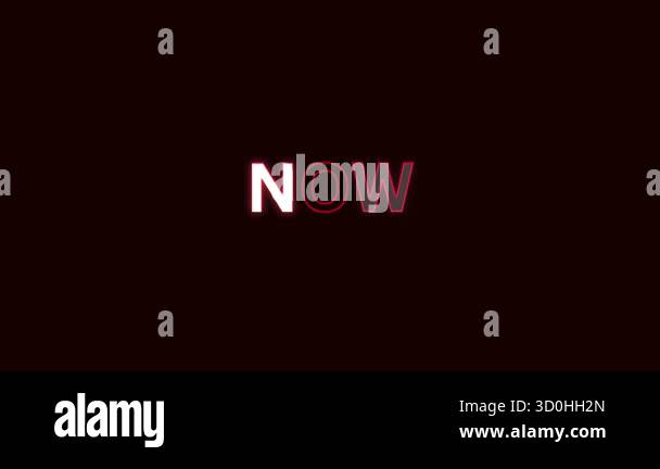 Modern neon text animation featuring the word now Stock Video Footage ...
