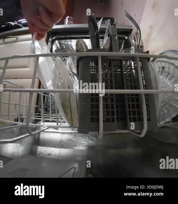 Person loading dirty dishes dishwasher Stock Videos & Footage - HD and ...