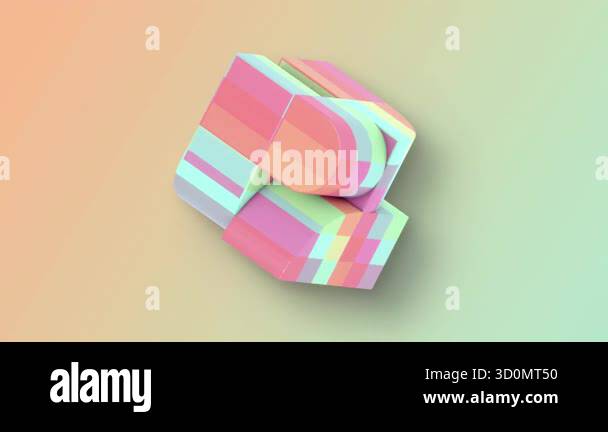 Color loop animation with cubic shapes in a minimalist Op Art style ...