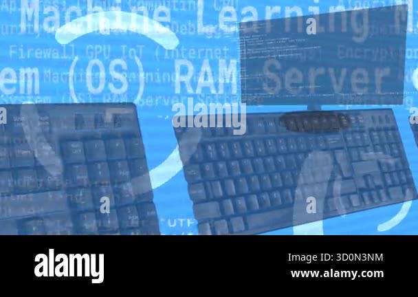 Futuristic computer technology background with transparent objects ...