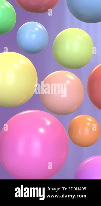 Colorful floating balls in abstract background with vertical view Stock ...