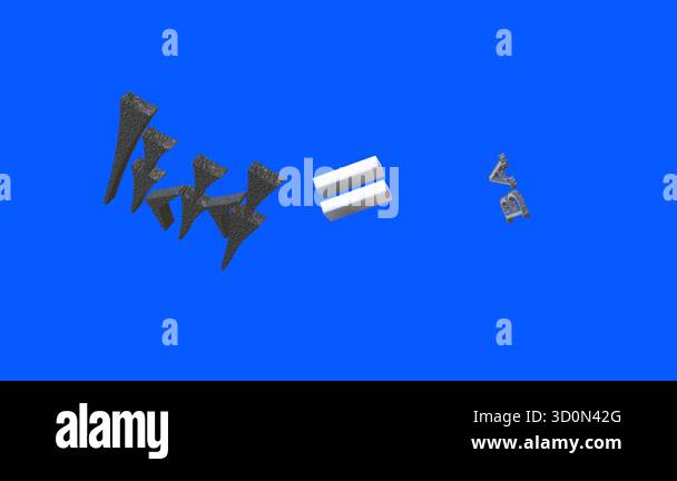 A conceptual 3D animation showing a Hittite cuneiform symbol ...