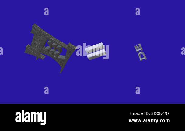 A conceptual 3D animation showing a Hittite cuneiform symbol ...